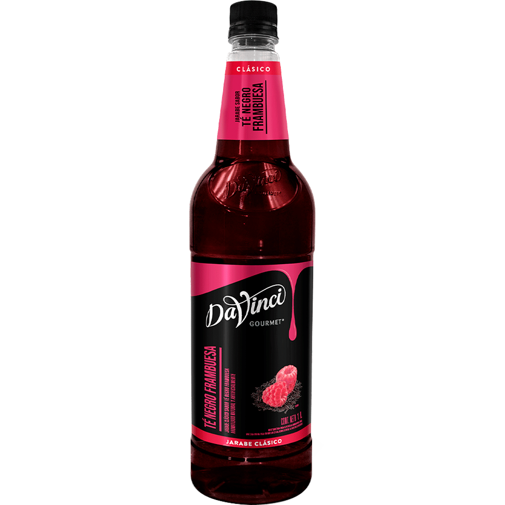 DAVINCI BLACK TEA SYRUP RASPBERRY BOTTLE 1 LITER